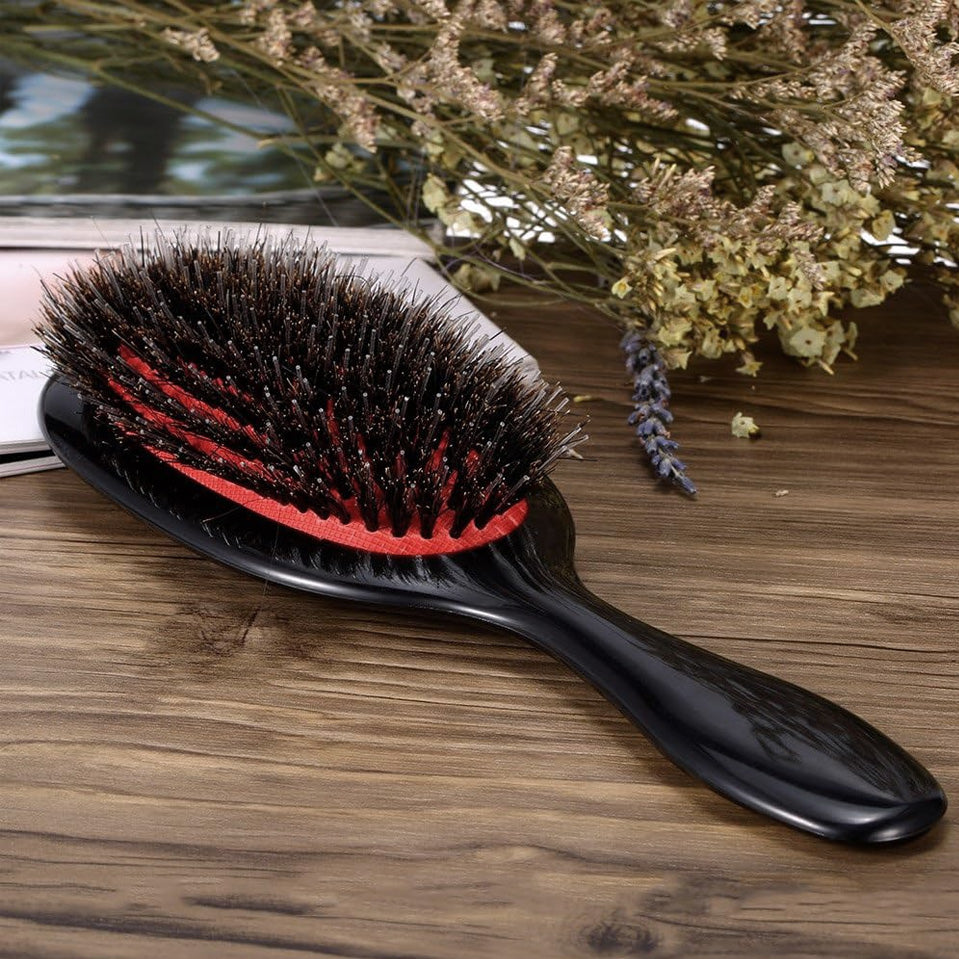 Oval Boar Bristle Brush Hair Scalp Massage Comb